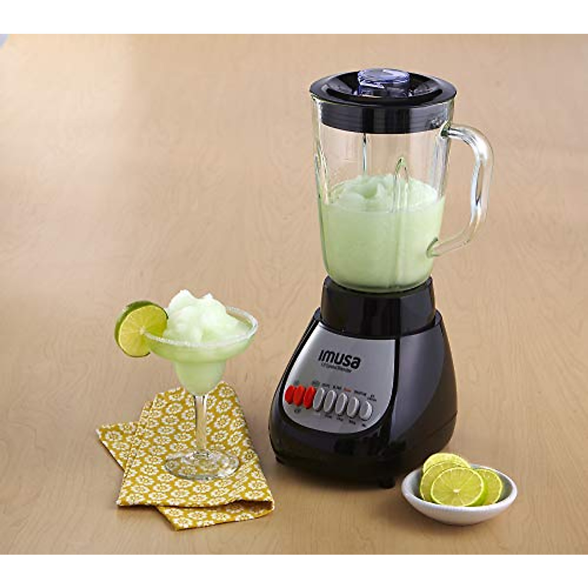 IMUSA USA GAU-80313B Black 10-Speed Blender with Glass Jar 4, 42 oz