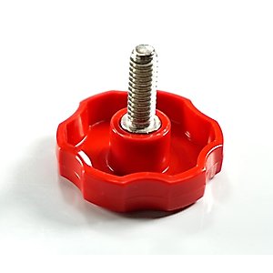 1/4"-20 x 1" Thumb Screw Stainless Steel Standard/Coarse Threads Clamping Rosette Knobs RED - Made in The USA (4)