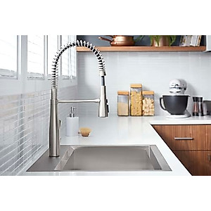 KOHLER K-REC22745-SD-2MB Semi-Professional Kitchen Faucet with Soap Dispenser, Vibrant Brushed Moderne Brass