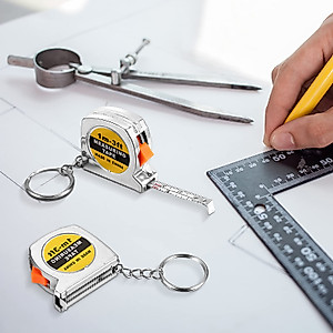 Chumia50 Pieces Keychain Tape Measure Mini Tape Measure Functional Pocket Tape Measure Small Tape Measure Retractable for Adult Kids Construction Affair Birthday Party Favors Goody Bag Stuffers Prizes