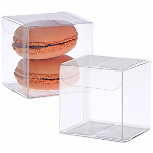 Juvale 100 Pack 2x2x2 Clear Plastic Favor Boxes Bulk for Small Wedding Party Gift Treats