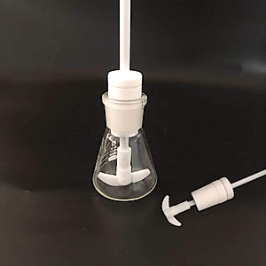 (450MM) / 17.7 Inches PTFE Coated Stainless Steel Electric Overhead Stirrer Mixer Shaft w/Foldable Paddle Blade Stirring Rod Lab Utensils Supplies (7mm Diameter)