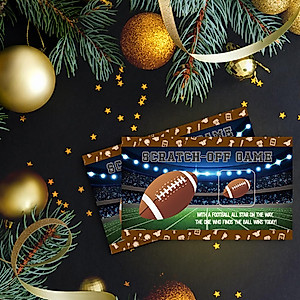 Haizct 50 Pack Football Theme Scratch Off Game, Rugby Football Scratch Card for Baby Shower Birthday Party Lottery Game Group Games, Gifts for Football Lovers, Baby Shower Idea