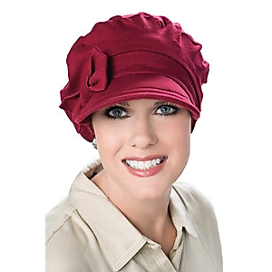 Versatility Newsboy Hat-Caps for Women with Chemo Cancer Hair Loss Luxury Bamboo - Cameo Pink