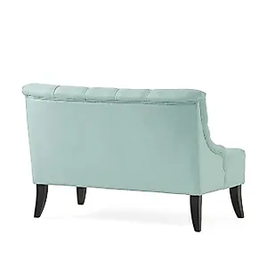 Christopher Knight Home Nicole Fabric Settee, Light Blue