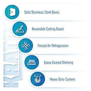 Kratos Refrigeration 69K-835 Commercial 72" W Sandwich/Salad Prep Table, Three Door