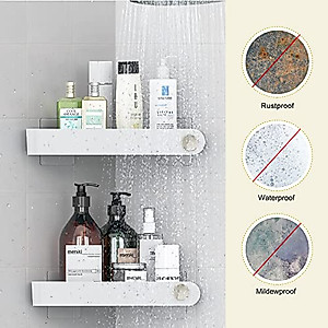 Sotfamily Corner Shower Caddy, 4 Pack Adhesive Corner Shower Shelves for inside Shower, Plastic Shower Organizer for Bathroom Storage, White