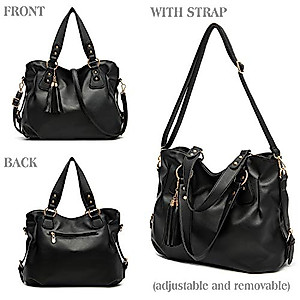 Soperwillton Fashion Handbag for Women Shoulder Bag Top Handle Satchel Hobo Tote Bag Purse Set 4pcs