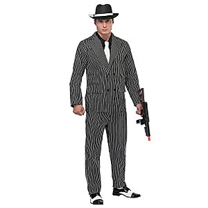 Fun Costumes - Adult Wide Pin Stripe Gangster Plus Size 1920s Gangster Suit Costume 3X