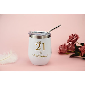 Carselage 21st Birthday Gifts for Her, Unique 21 Years Old Crystal Gifts Basket Decorations for Women, Friends, Younger Sister, Daughters, BFF, Granddaughters