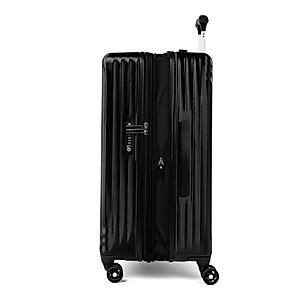 Travelpro Maxlite Air Hardside Expandable Checked Luggage, 8 Spinner Wheels, Lightweight Hard Shell Polycarbonate Suitcase, Black, Checked Medium 25-Inch