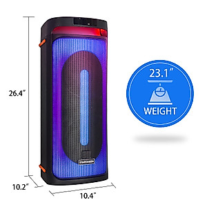 Portable Karaoke Speaker Karaoke Machine System 200 Watt Peak Power Bluetooth for Adults Kids PA Stereo with Dual 6.5" Woofer, DJ Lights, 2 Wireless Mics, LCD Screen, Recording/MP3/USB/TF