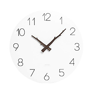 mooas Flatwood Twig Wall Clock, 12" Wood Wall Clock Non-Ticking Silent Decorative Wall Clock Battery Operated Wall Clock Indoor Clock Clock for Home Living Room Kitchen Bedroom Office School Hotel