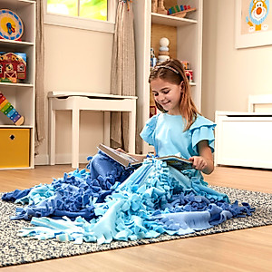 Melissa & Doug Created by Me! Striped Fleece Quilt No-Sew Craft Kit (48 Squares, 4 feet x 5 feet)