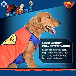 DC Comics Superhero Superman Halloween Dog Costume - Size Large- | DC Superhero Halloween Costumes for Dogs, Funny Dog Costumes | Officially Licensed DC Dog Halloween Costume Blue