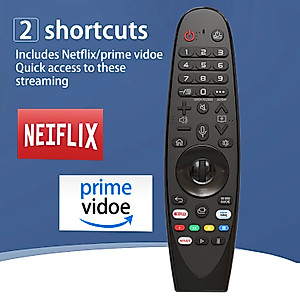 Magic Remote Control for LG Remote,AKB75855501,MR20GA Remote Control for LG UHD OLED QNED NanoCell 4K 8K with Netflix and Prime Video Hot Keys, [NO Voice Function No Pointer Function]