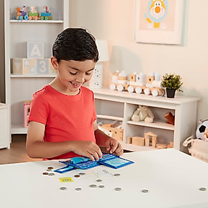 Melissa & Doug Pretend-to-Spend Toy Wallet With Play Money and Cards (45 pcs), Blue - FSC Certified