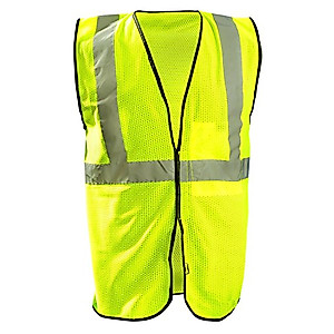 OccuNomix ECO-GC-Y2/3X High Visibility Value Mesh Standard Hook & Loop Vest, Class 2, 100% ANSI Polyester Mesh, 2X-Large / 3X-Large, Yellow