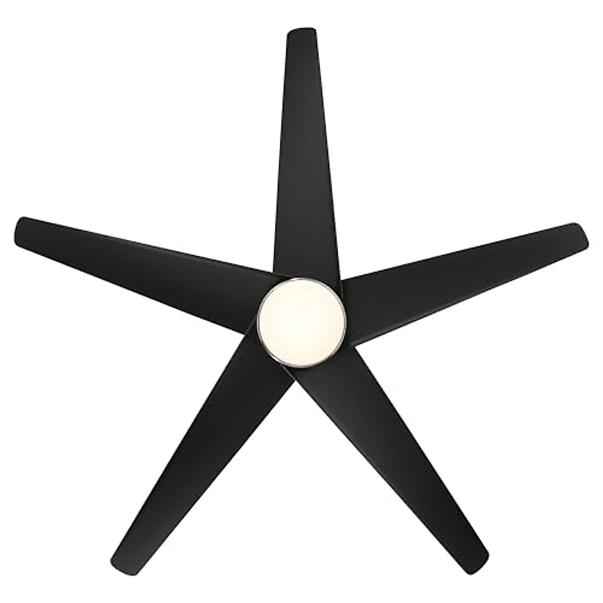 WAC Smart Fans Viper Indoor and Outdoor 5-Blade Smart Home Ceiling Fan 60in Brushed Nickel Black with 3000K LED Light Kit and Remote Control works with Alexa and iOS or Android App