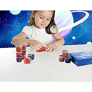 Galaxy Slime Kit 12 Pack, Mini Slime Easter Party Favor for Kids Goodie Bag Stuffers, Smooth, Soft and Non Sticky, Stress & Anxiety Relief Colorful Slime Pack Toy for Girls Boys