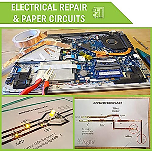 Agile Home and Garden Copper Tape - 40ft Copper Foil Tape Conductive Adhesive - 0.8" Wide Electrical Conductive Tape - Outdoor and Indoor Copper Tape - EMI Foil