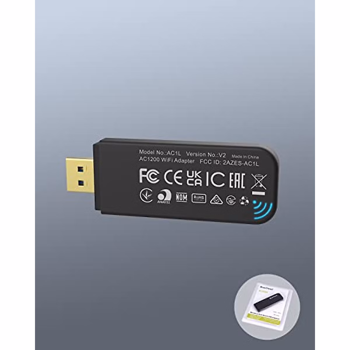 BrosTrend Linux USB WiFi Adapter 1200Mbps Supports Ubuntu, Mint, Kali, Debian, Kubuntu, Mate, Zorin, PureOS, Raspberry Pi 2+, Windows 11, USB3.0 Wireless Dual Band Wi-Fi 5GHz/867Mbps + 2.4GHz/300Mbps
