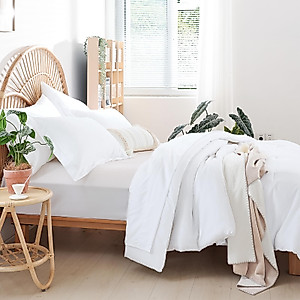 weigelia Full Size Comforter Set 7PCS White Boho Bed Comforter for Women and Men Microfiber Fluffy Comforter Set Full Comforter Set with Sheets and Pillow Shams Ultra Soft Lightweight All Season