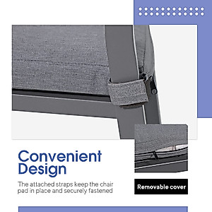 Soleil Jardin Outdoor Bar Stools Set of 4 All-Weather Aluminum Barstools Bar Height Patio Chairs with Cushions for Backyard Balcony Pool, Dark-Grey