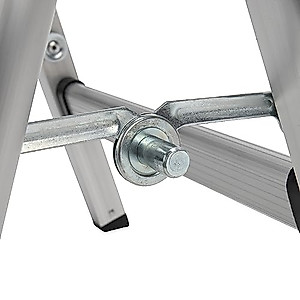 Camco Folding Metal Step Stool - Perfect for Hard to Reach Areas in Kitchens and Closets, Great as a Truck Stool, Folds for Easy Storage (43672), Silver,One Size