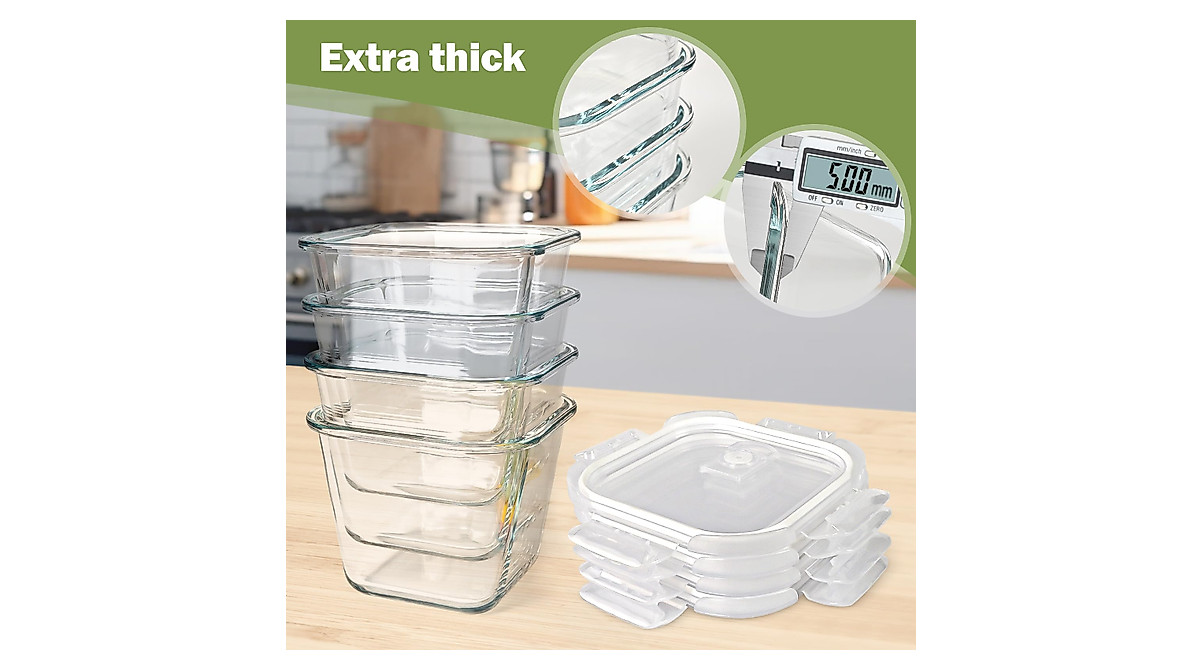 Glass Soup Containers with Lids - 4 Cup Food Storage & Meal Prep