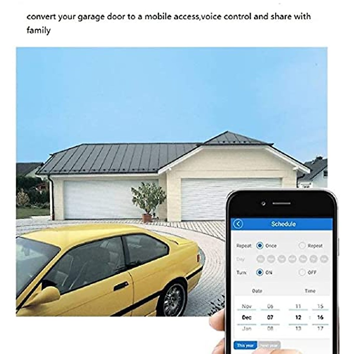 MHCOZY Updated WiFi Wireless Smart Switch Inching Self-Locking Relay Module,Set Inching Time from 0.5 Second to 1 Hour,be Applied to Access Control,DIY WiFi Garage Door Opener (7-32V with 433Mhz RF)