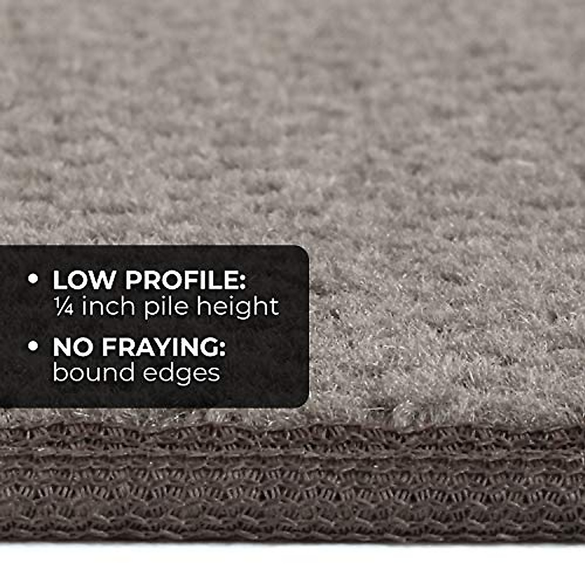 House, Home and More Skid-Resistant Carpet Indoor Area Rug Floor Mat - Gray - 3 Feet X 3 Feet
