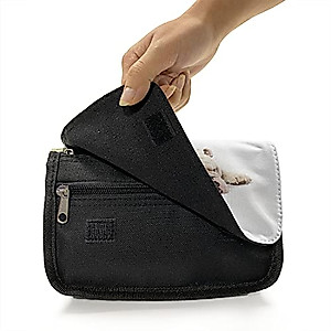 Ambesonne English Bulldog Pencil Case, Sad Animal, Fabric Pen Pencil Bag with Double Zipper, 8.5" x 5.5", Cream Brown