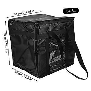 IMIKEYA Cooler Box Food Warmer Bag Large Cooler Bag Heated Pizza Bags Warmer Bags Thermal Lunch Bag Cooler Tote Bag Insulated Cooler Bag Hand Bags Food Carrying Bag Black Aluminum Film