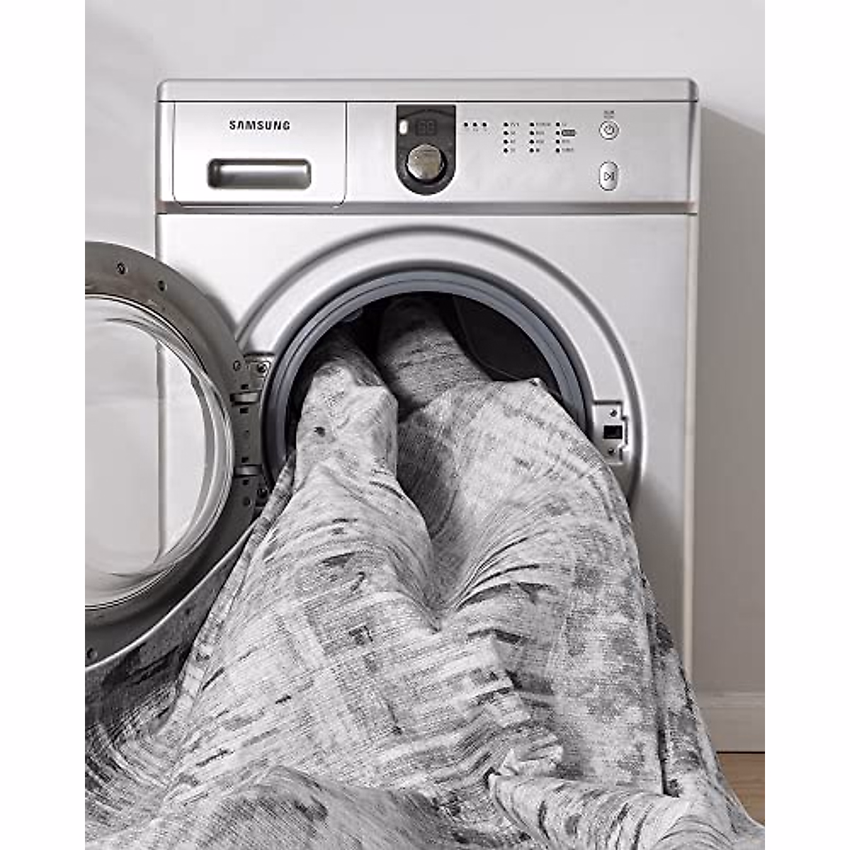 RESARE Modern Abstract Area Rugs 5x7 Distressed Rug Machine Washable, Ideal Home Decor, Gray