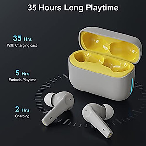 Kingstar Wireless Earbuds for Android,Bluetooth 5.2 Earbuds with Microphone Active Noise canceling Ear Buds Touch Control LED Display Blue Tooth Headphone HiFi Stereo for iPhone USB-C Charging
