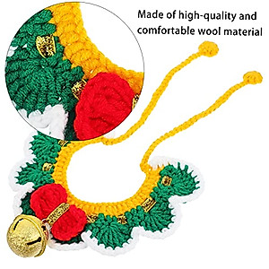 HONMEET 1pc Pet Woven Collar Ornament Ties Puppy Outfits Knitting Ornament Cat Knitted Scarf Cat Bandana Dogs Bell Bandanas Knitted Collar for Dog Cat Scarf Collar Pet Costume Accessory