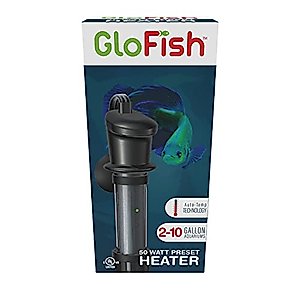 GloFish Submersible Heater 50 Watts, for Aquariums Up to 10 Gallons, UL Listed,BLACK