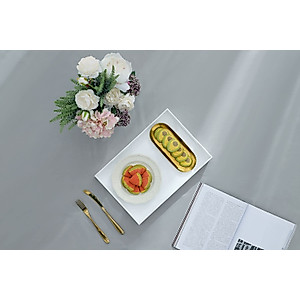 BEYLANG Glossy White Sturdy Acrylic Serving Tray with Handles-10x15Inch-Serving Coffee,Appetizer,Breakfast,Butler-Kitchen Countertop Tray-Makeup Drawer Organizer-Vanity Table,Ottoman Tray-Decorative