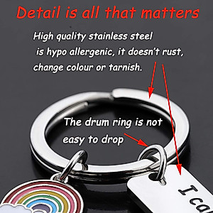 Zuo Bao Gay Pride Gift LGBT Jewelry Funny Gay Keychain I Can't Even Think Straight Keychain with Rainbow Charm Lesbian Gift (I Can't Even Think Straight Keychain)