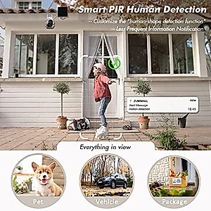 ZUMIMALL Security Cameras Wireless Outdoor, 2K 360° PTZ Outdoor Camera Wireless, Solar Security Cameras for Home, Spotlight & Siren/2.4G WiFi/3MP Color Night vision/2-Way Talk/PIR Detection/SD/Cloud
