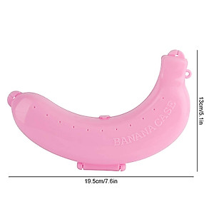 BORDSTRACT Banana Bunker, 7.6x5.1x1.7in Easy Carry Durable Banana Saver, Banana Holder Case, Banana Holder for Lunch Boxes (Pink)