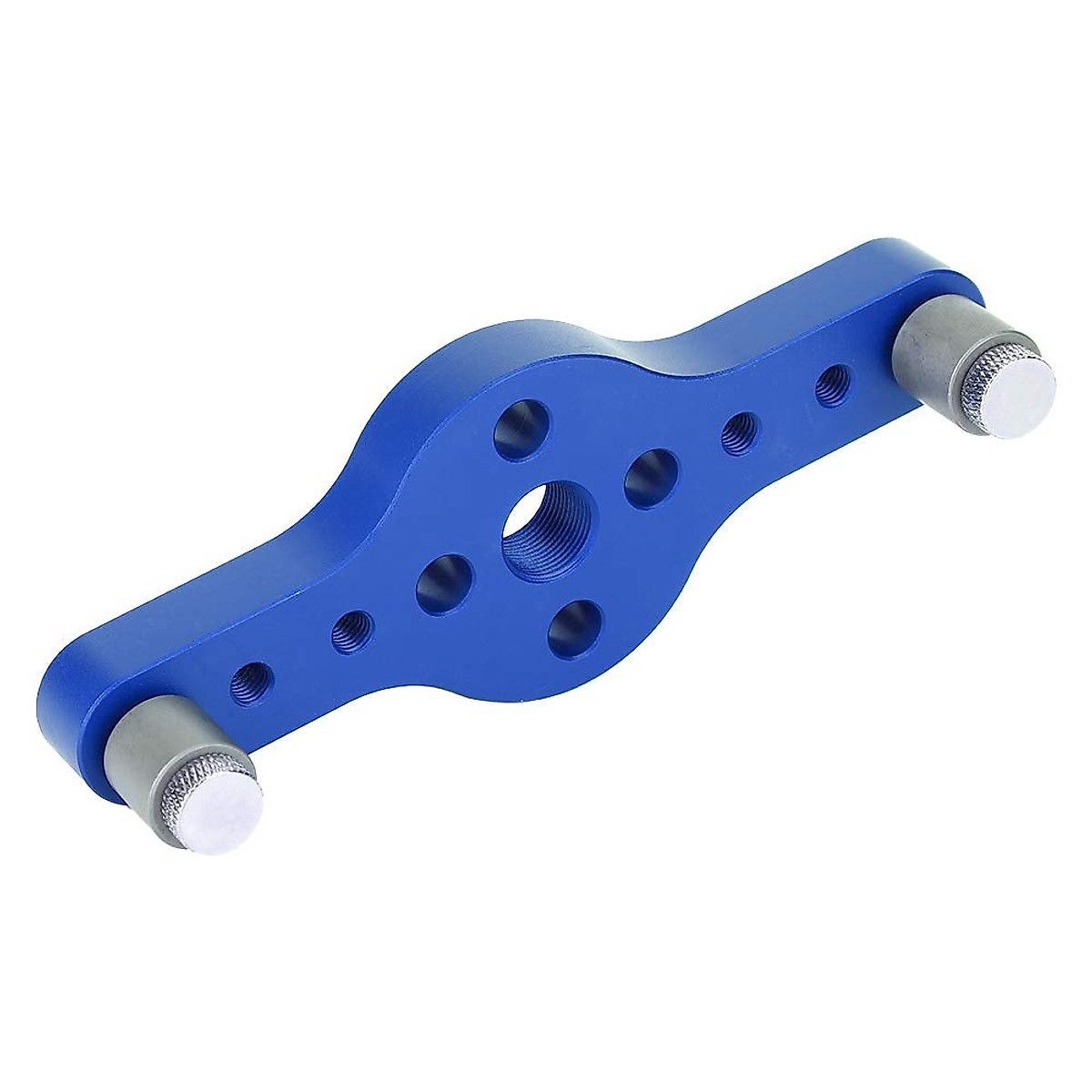 MISNODE Woodworking Hole Punch Locator Aluminum Alloy Carpentry Locator Puncher Gauge Dowel Jig Kit Hole Punch Locator Kit Drill Jig Joinery Kit with 3Pcs Drill Bushing(Blue)