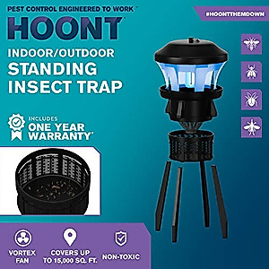 Hoont 35 3-Way Mosquito and Fly, Gnat Trap with Stand - with A Bright UV Light Attractant, and Fan Outdoor and Indoor Bug Killer