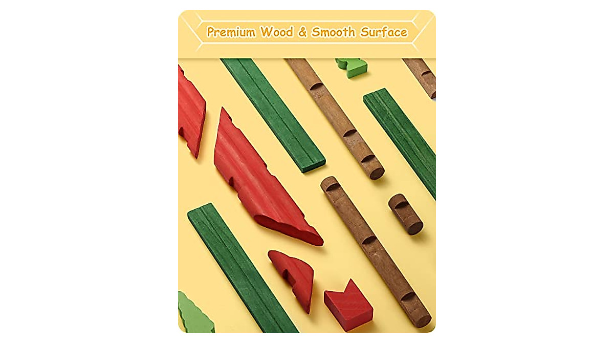 SainSmart Jr. 110 PCS Wooden Log Cabin Building Toy