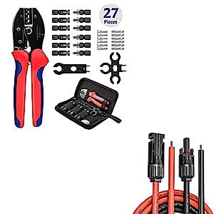 Bundle | Kohree Solar Crimping Tool Cable Connector + 10 AWG Solar Panel Cable Wire 10 Ft Extension Cable
