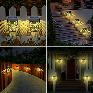 KagoLing Solar Fence Lights, Solar Deck Lights Outdoor Waterproof Step Lighting LED Garden Decorative for Patio, Front Door, Stair, Landscape, Yard and Driveway Path, 2 Pack