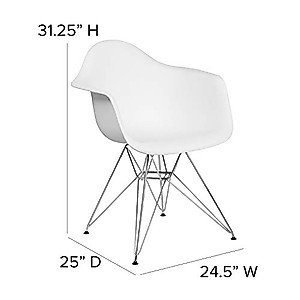 Flash Furniture Alonza Series White Plastic Chair with Chrome Base