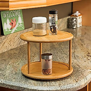 Home Basics 2 Tier Bamboo Lazy Susan