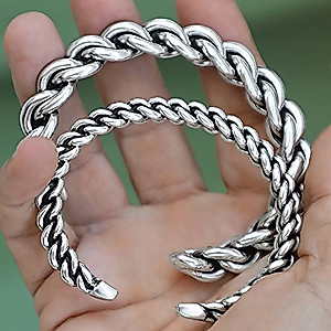 VY JEWELRY Heavy Power Big 12MM - 925 Solid Sterling Silver Cuff Bangle Bracelets – Made in Thailand